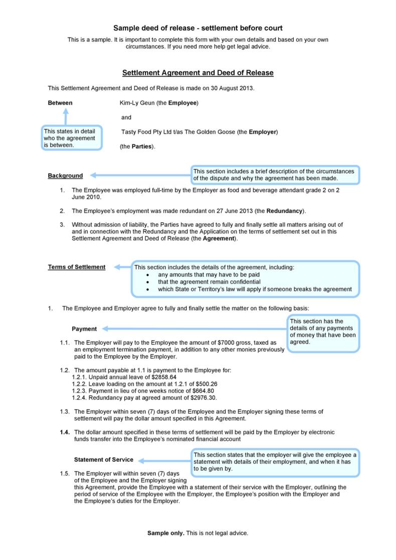43 Free Settlement Agreement Templates [Divorce/Debt/Employment..]