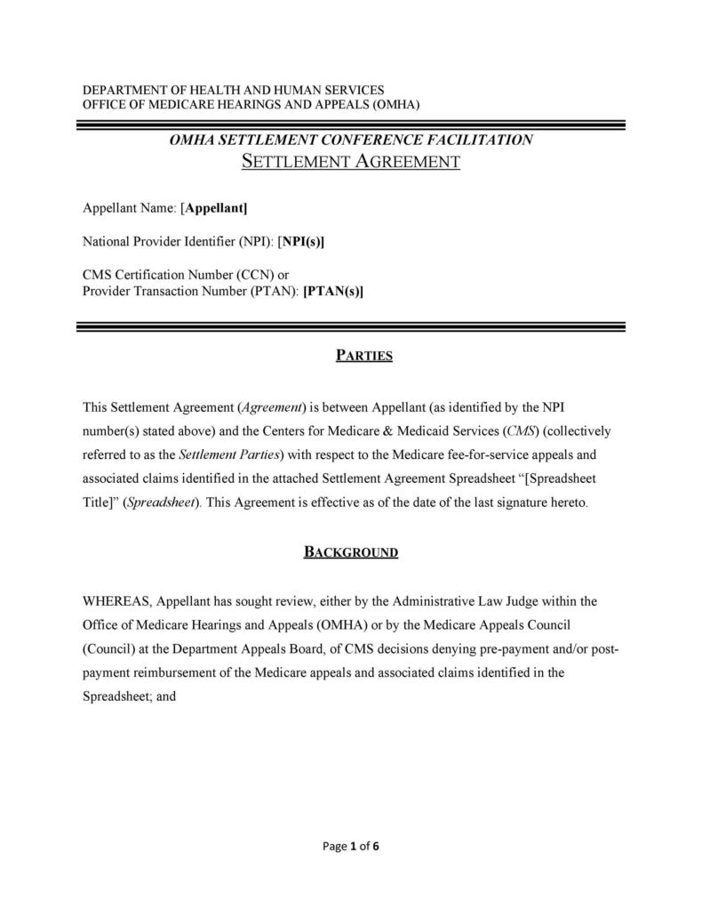 43 Free Settlement Agreement Templates [Divorce/Debt/Employment..]