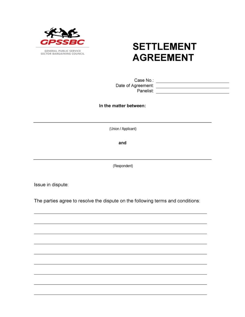 43 Free Settlement Agreement Templates [Divorce/Debt/Employment..]