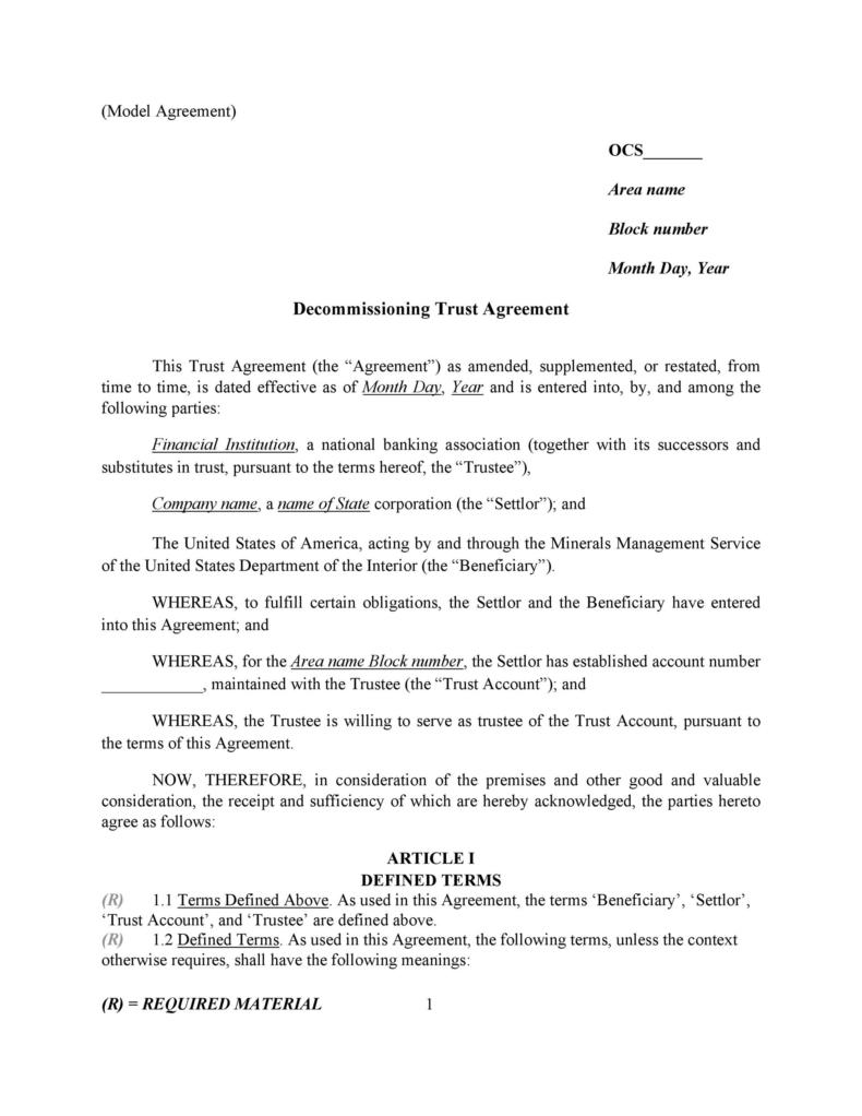 50 Professional Trust Agreement Templates [& Forms] ᐅ TemplateLab
