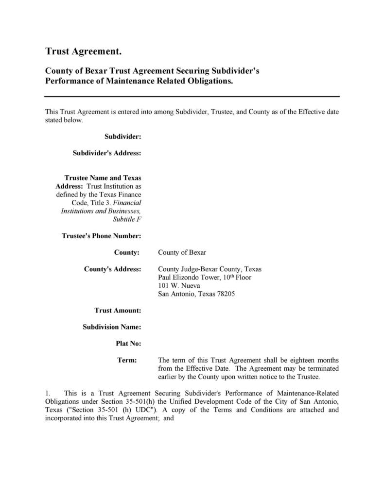 50 Professional Trust Agreement Templates [& Forms] ᐅ TemplateLab