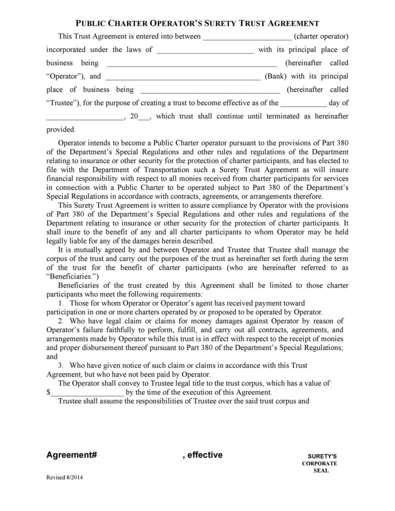 50 Professional Trust Agreement Templates [& Forms] ᐅ TemplateLab