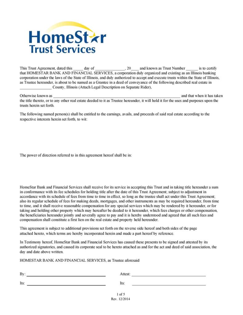 50 Professional Trust Agreement Templates [& Forms] ᐅ TemplateLab