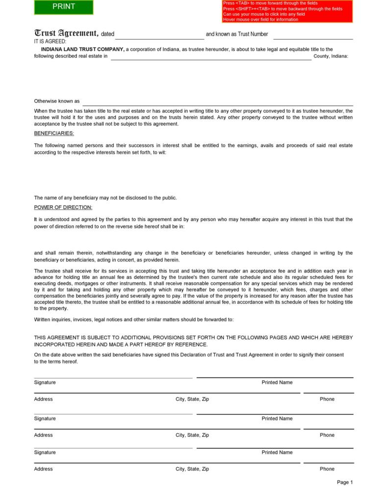 50 Professional Trust Agreement Templates [& Forms] ᐅ TemplateLab