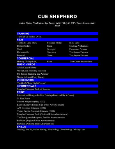 50 FREE Acting Resume Templates (Word & Google Docs) ᐅ TemplateLab