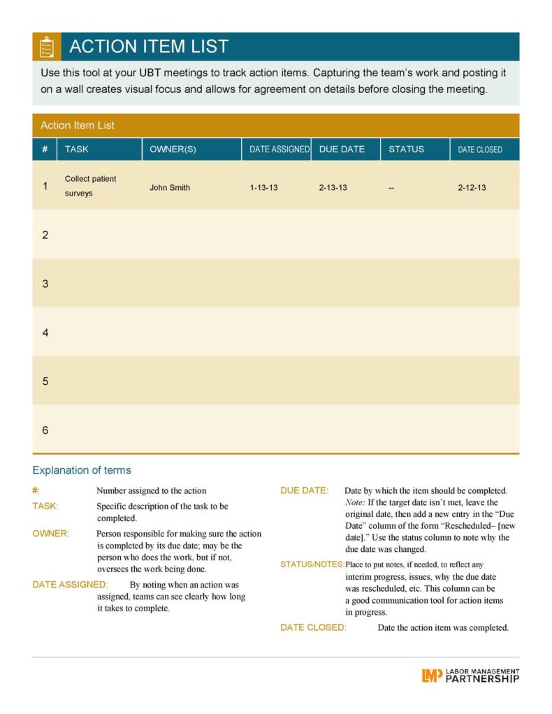 49 Great Action Item Templates Ms Word And Excel ᐅ Templatelab
