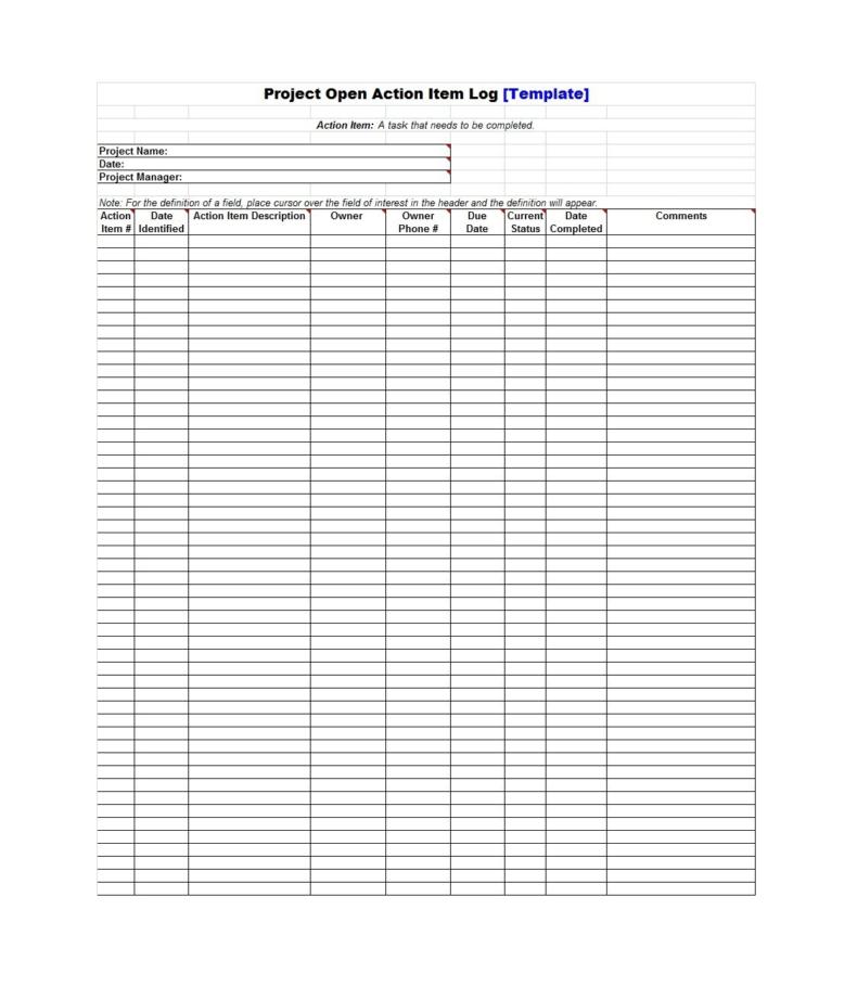 49 Great Action Item Templates (MS Word & Excel) ᐅ TemplateLab