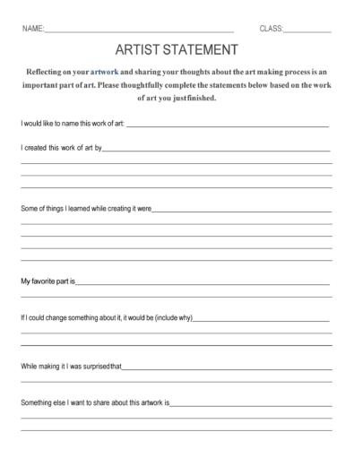31 Best Artist Statement Examples & Templates ᐅ TemplateLab