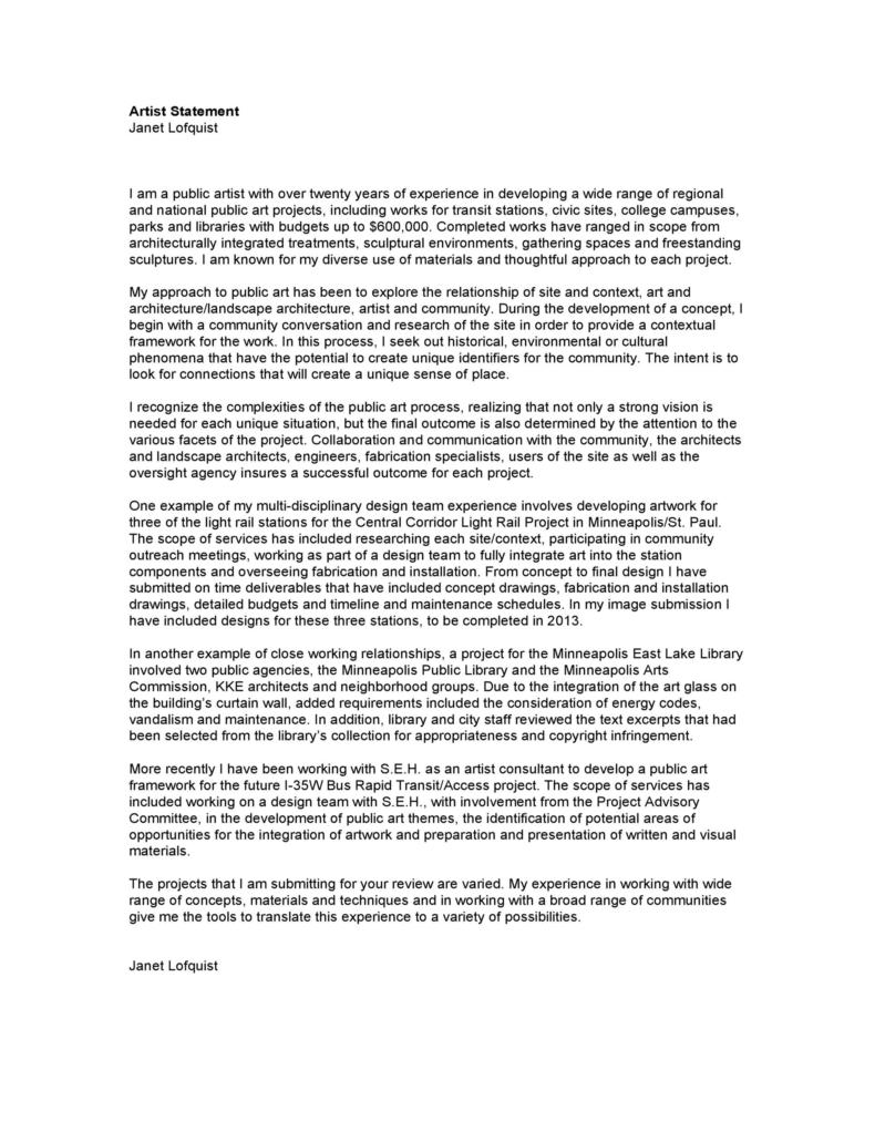 31 Best Artist Statement Examples & Templates ᐅ TemplateLab