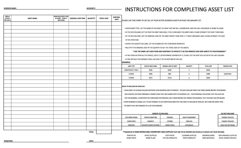 48 Useful Asset List Templates (Personal, Business etc.) ᐅ TemplateLab