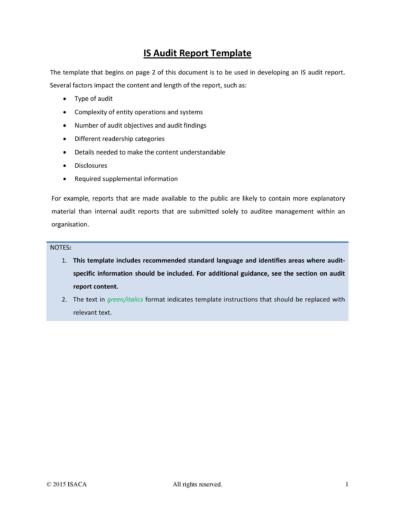 50 Free Audit Report Templates (Internal Audit Reports) ᐅ TemplateLab
