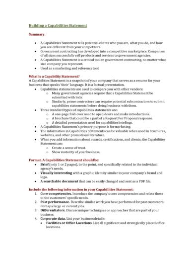 42 Effective Capability Statement Templates (+ Examples)
