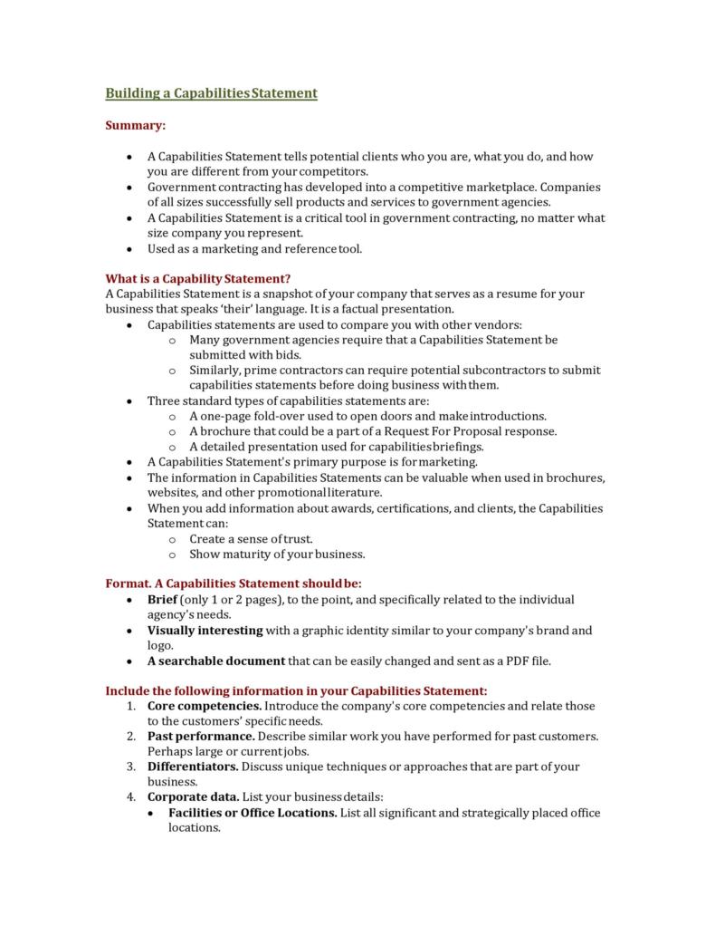 42 Effective Capability Statement Templates (+ Examples)