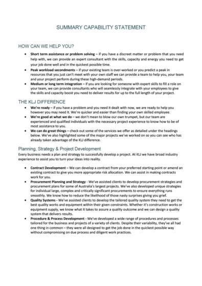 42 Effective Capability Statement Templates (+ Examples)