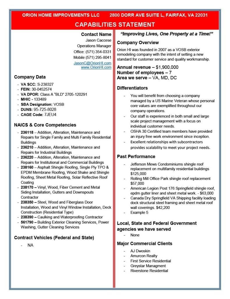 42 Effective Capability Statement Templates (+ Examples)