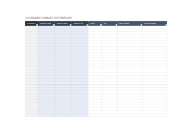 50 FREE Customer List Templates (Excel & Word) ᐅ TemplateLab
