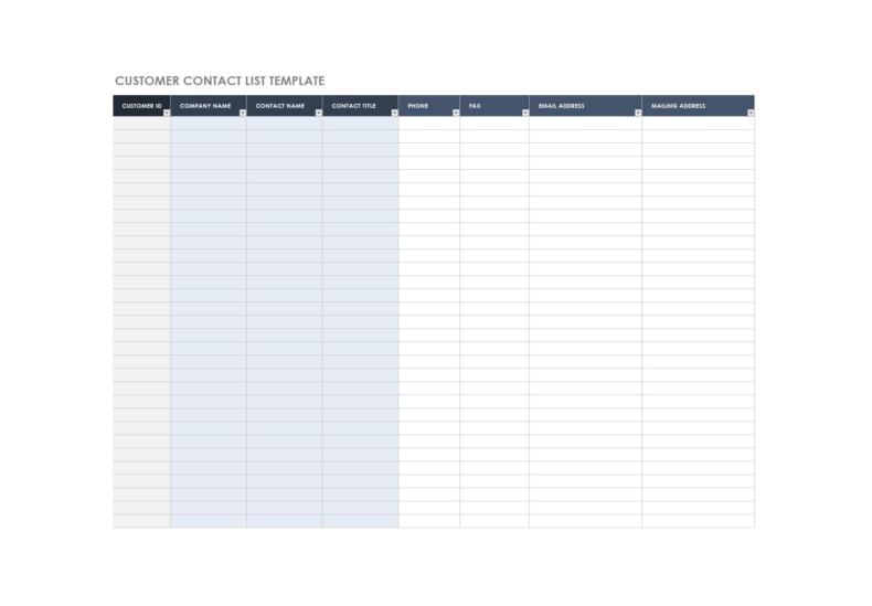 50 FREE Customer List Templates (Excel & Word) ᐅ TemplateLab