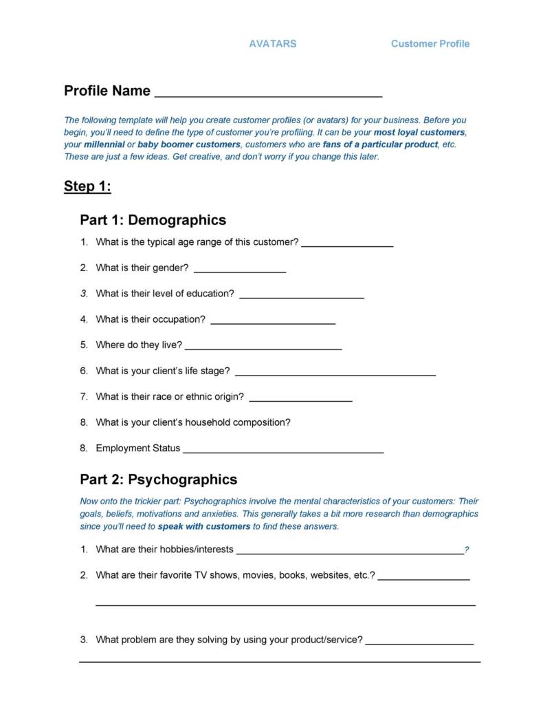 50 Ideal Customer Profile Templates (Word & Excel) ᐅ TemplateLab