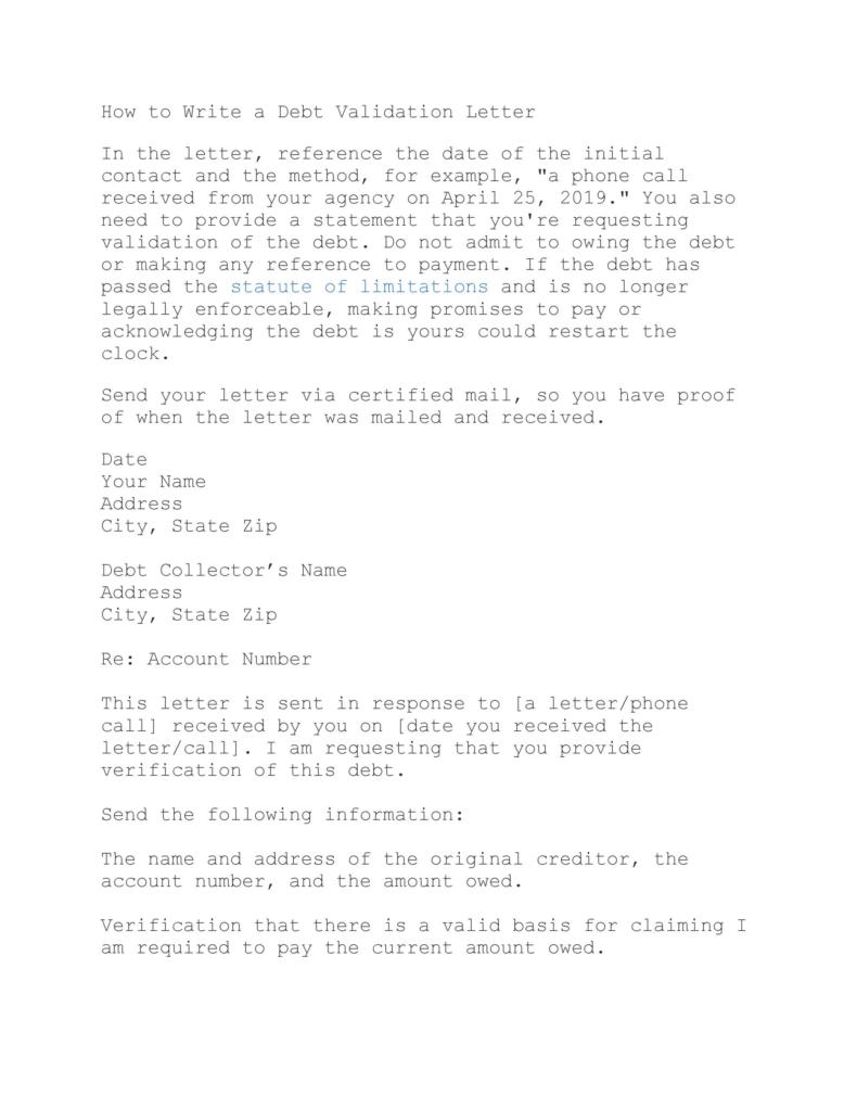 50-free-debt-validation-letter-templates-samples-templatelab