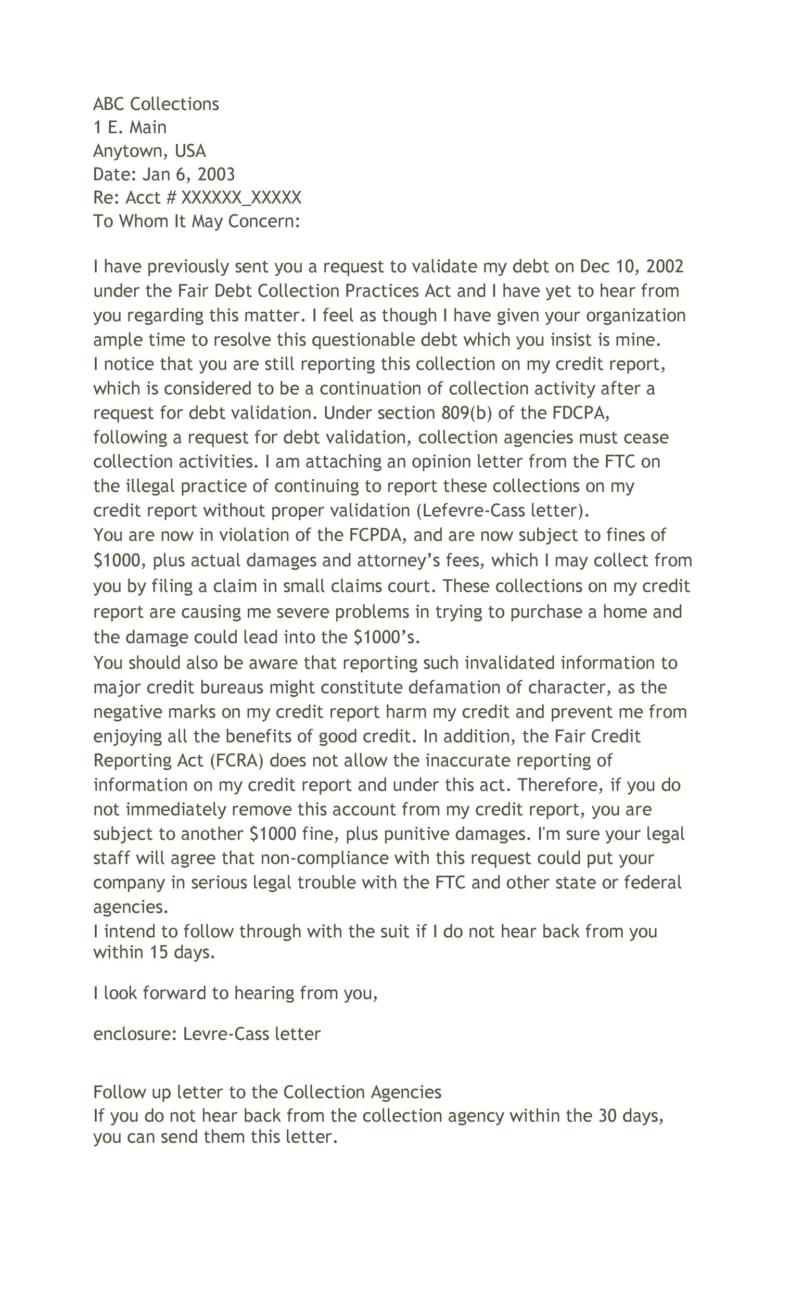 50 Free Debt Validation Letter Templates [& Samples] ᐅ TemplateLab