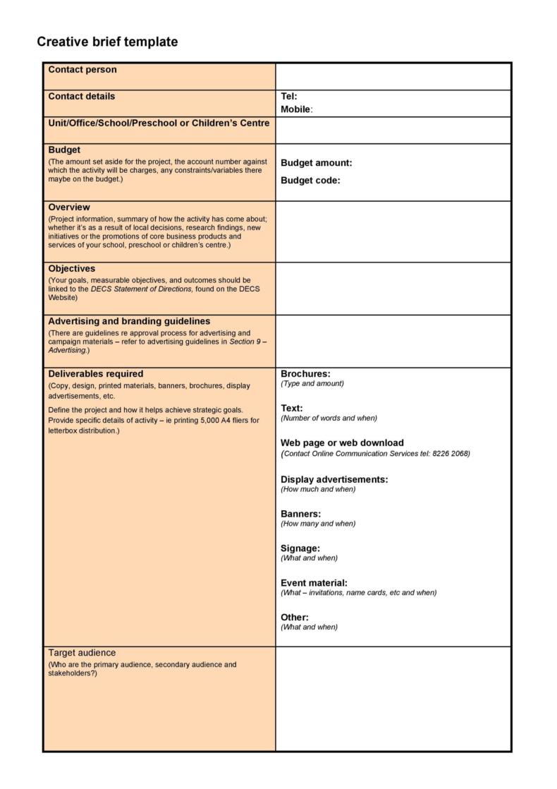 50 Useful Design Brief Templates (Free Creative Brief) ᐅ TemplateLab