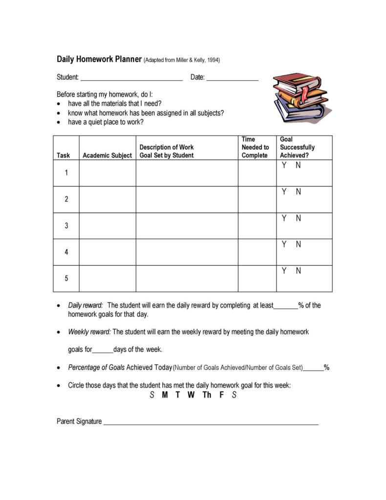 37 Printable Homework Planners (Only the BEST) ᐅ TemplateLab