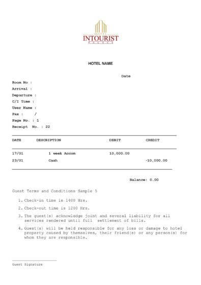 33 [Real & Fake] Hotel Receipt Templates ᐅ TemplateLab