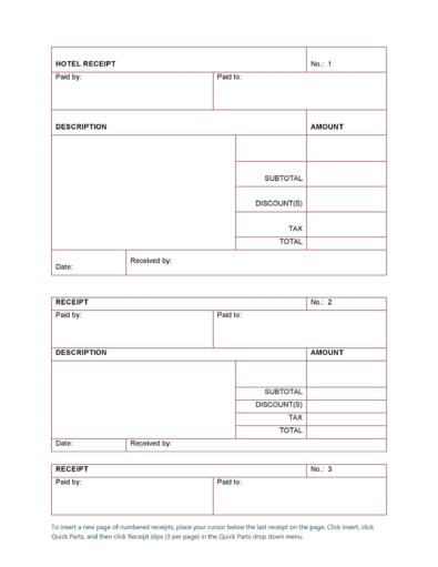 33 [Real & Fake] Hotel Receipt Templates ᐅ TemplateLab