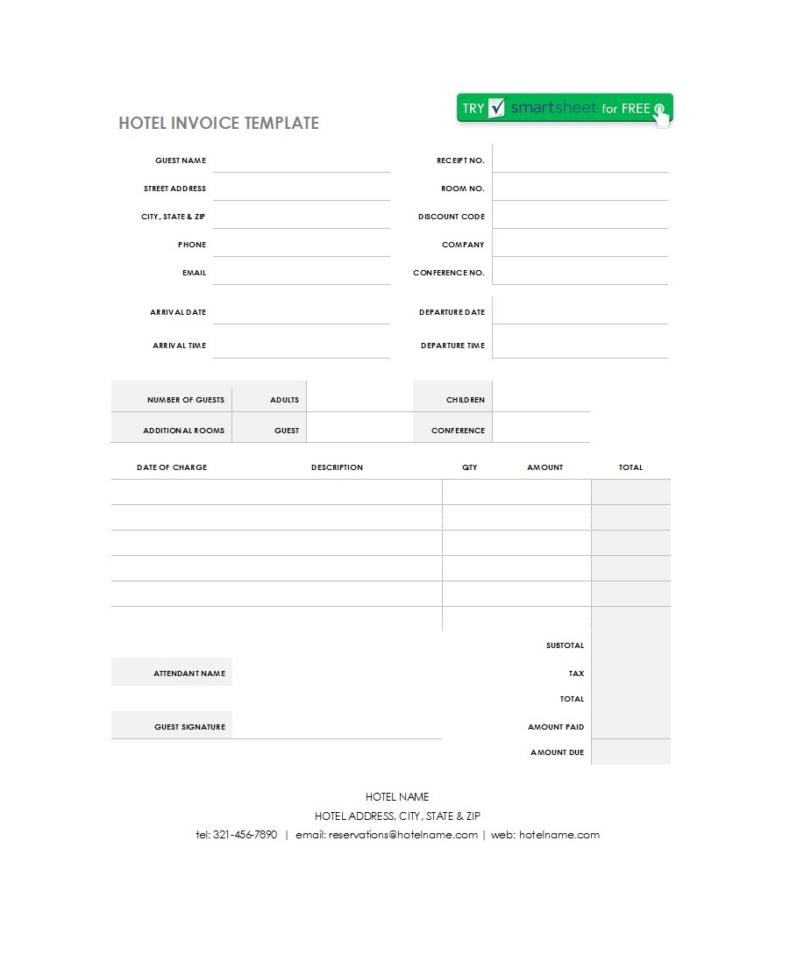 33 [Real & Fake] Hotel Receipt Templates ᐅ TemplateLab