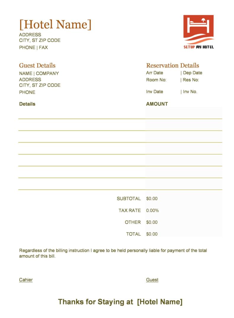 33 [Real & Fake] Hotel Receipt Templates ᐅ TemplateLab