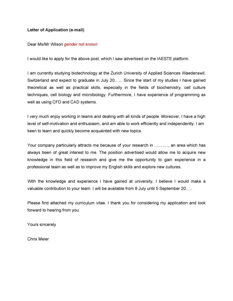 49 Best Letter Of Application Samples (+"How to Write" Guide) ᐅ