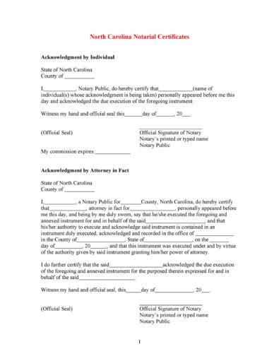 40 Free Notary Acknowledgement & Statement Templates ᐅ TemplateLab