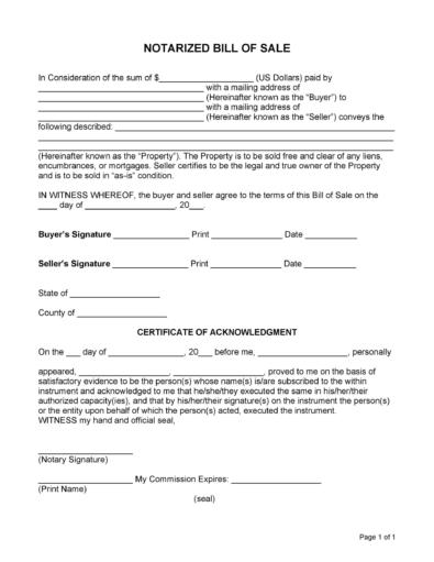 40 Free Notary Acknowledgement & Statement Templates ᐅ TemplateLab