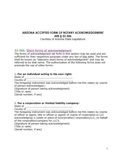 40 Free Notary Acknowledgement & Statement Templates ᐅ TemplateLab