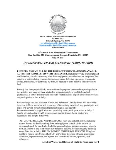 50 Free Release Of Liability Forms (Liability Waiver) ᐅ TemplateLab