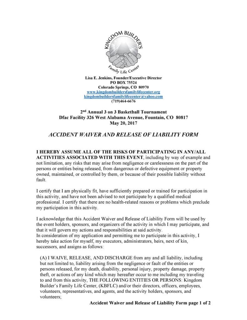 50 Free Release Of Liability Forms (Liability Waiver) ᐅ TemplateLab