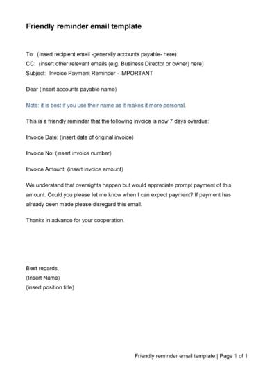50 Polite Reminder Email Samples & Templates ᐅ TemplateLab