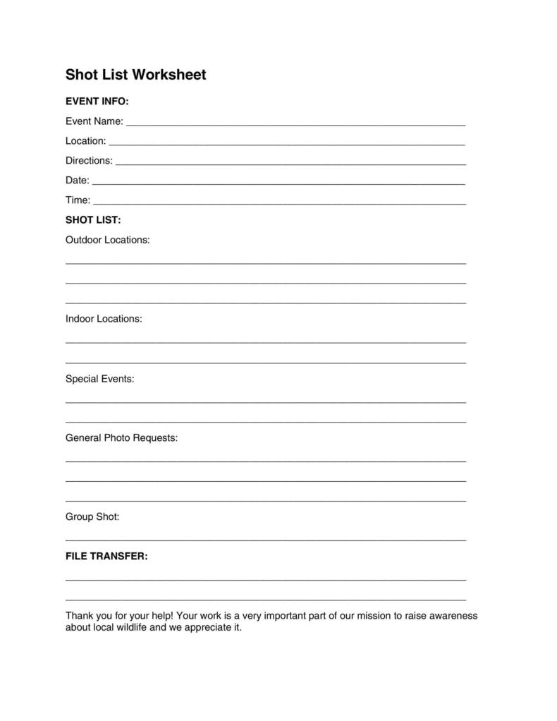 50 Handy Shot List Templates [Film & Photography] ᐅ TemplateLab