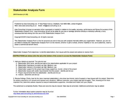 50 Free Stakeholder Analysis Templates (Excel & Word) ᐅ TemplateLab