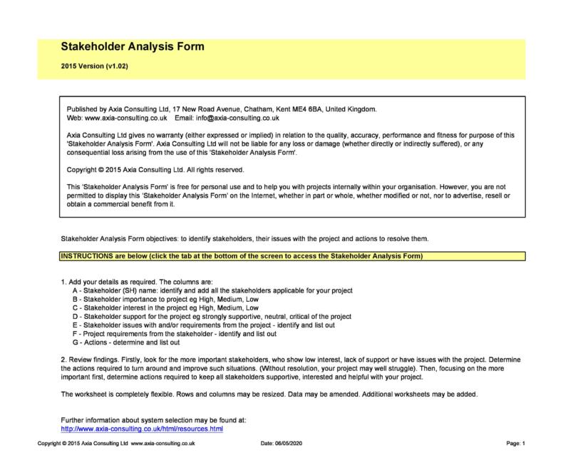 50 Free Stakeholder Analysis Templates (Excel & Word) ᐅ TemplateLab