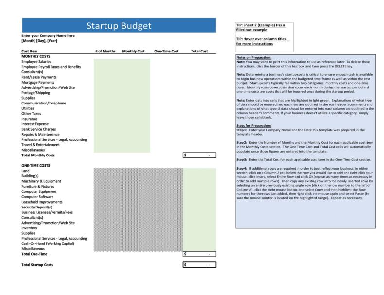 50 Best Startup Budget Templates (Free Download) ᐅ TemplateLab