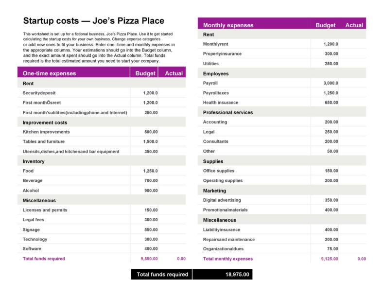 50 Best Startup Budget Templates (Free Download) ᐅ TemplateLab