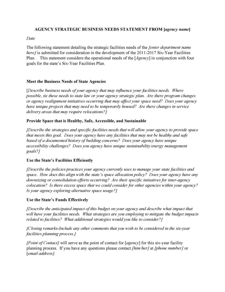 50 Effective Statement Of Need Templates (& Examples) ᐅ TemplateLab