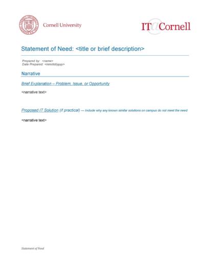 50 Effective Statement Of Need Templates (& Examples) ᐅ TemplateLab