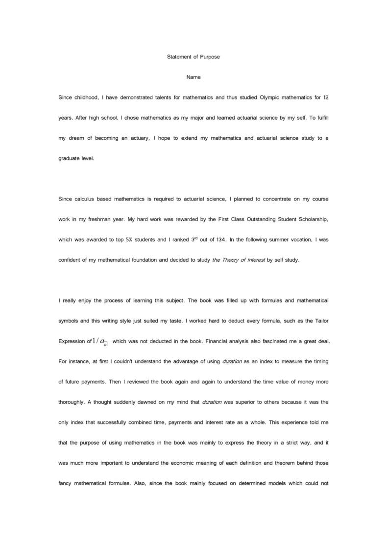 50 Statement Of Purpose Examples (Graduate School, MBA, PhD) ᐅ