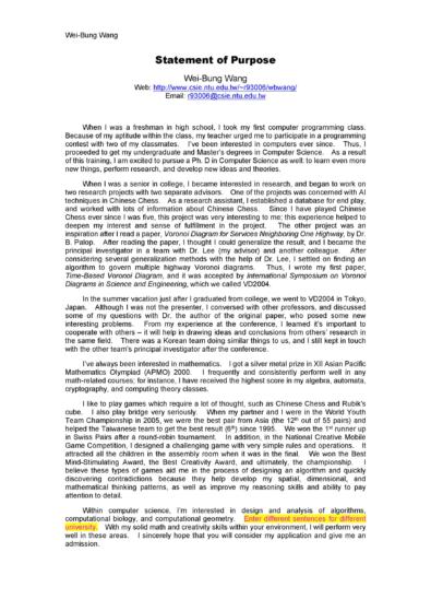 50 Statement Of Purpose Examples (Graduate School, MBA, PhD) ᐅ