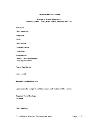 47 Editable Syllabus Templates (course Syllabus) ᐅ Templatelab