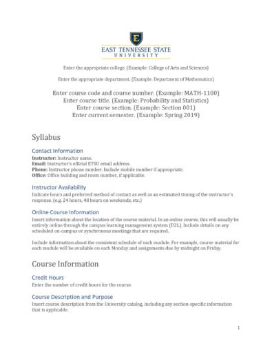 47 Editable Syllabus Templates (course Syllabus) ᐅ Templatelab