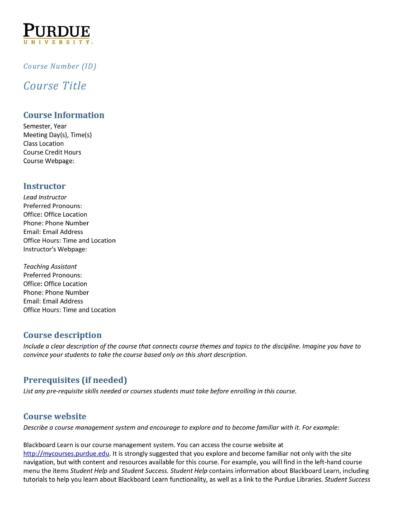 47 Editable Syllabus Templates (course Syllabus) ᐅ Templatelab