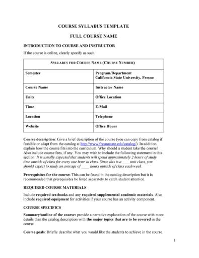 47 Editable Syllabus Templates (course Syllabus) ᐅ Templatelab